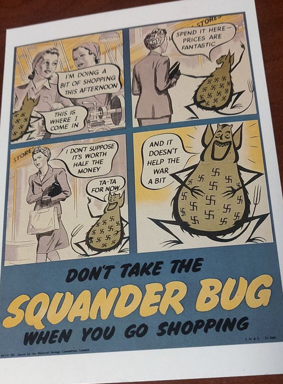 Postcard 40s Era Don't Take the Squander Bug Cartoon Comic Vintage - Etsy