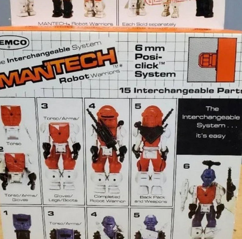 MANTECH Remco Robot 1983 Vintage Interchangeable System Warriors REMCO ...