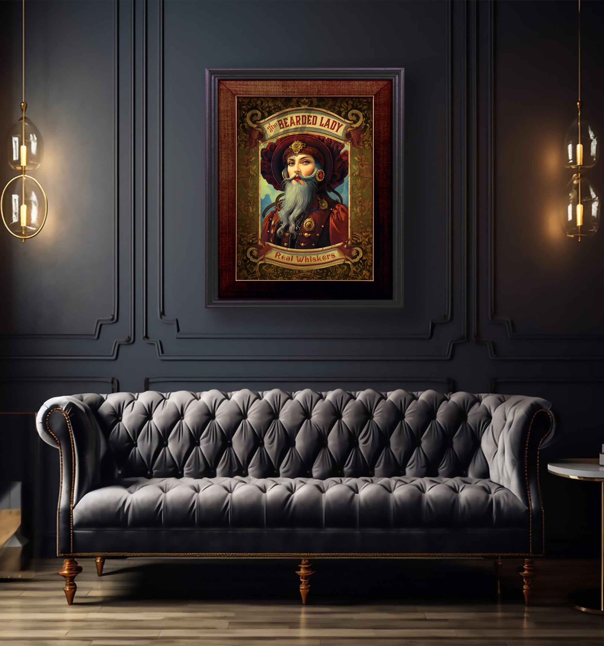 Circus Side Show Art-bearded Lady, Vintage Style Freak Show Art Print ...