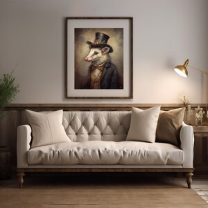 Vintage Opossum Portrait, Possum Lover Gift, Funny Home Decor Print ...
