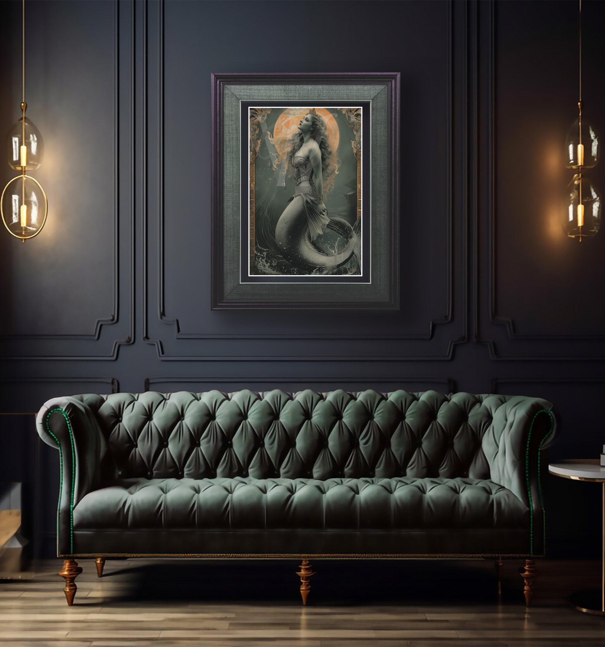 The Sirene Queen, Vintage Style Mermaid Print, Dark Academia ...