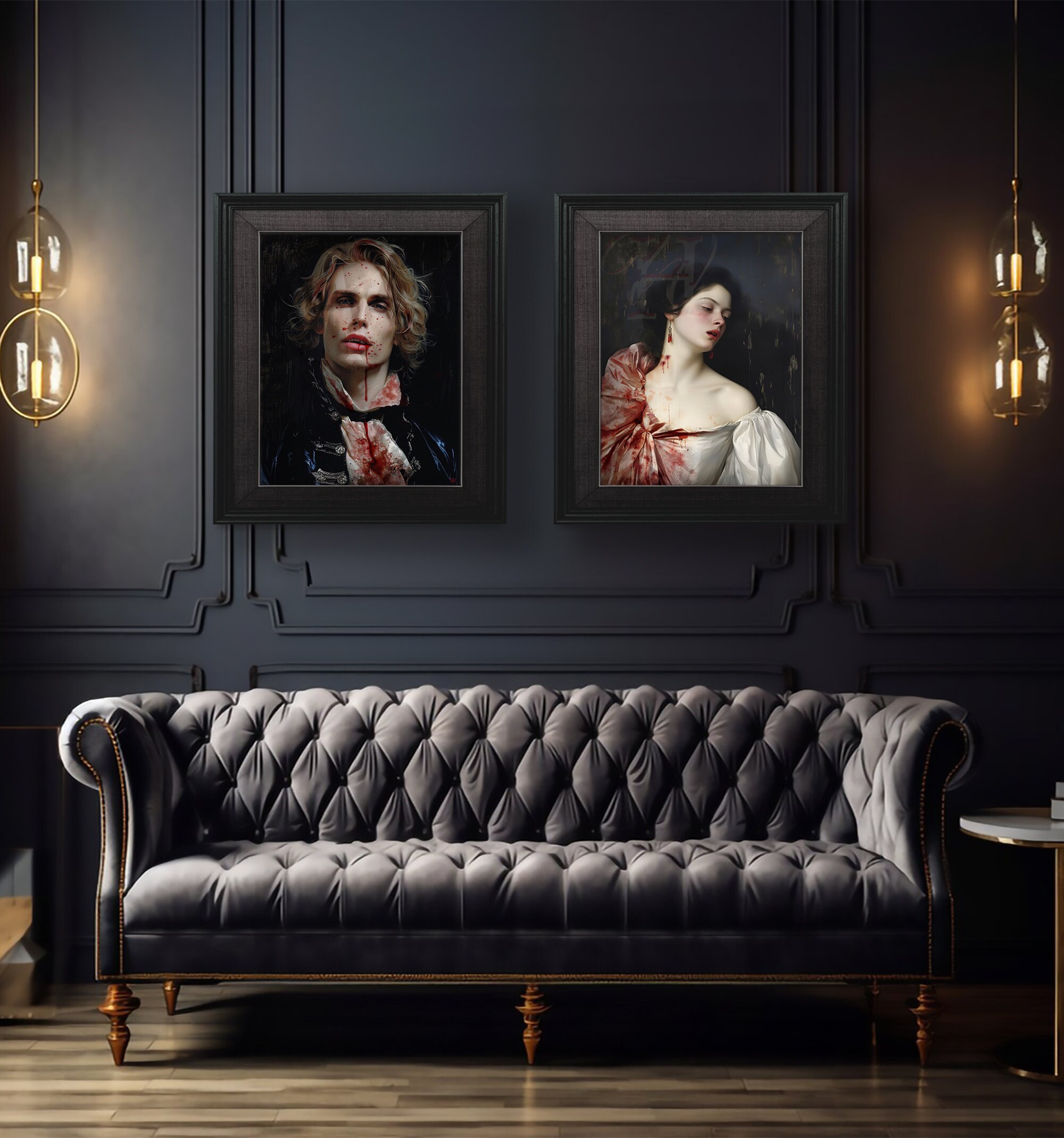 Midnight Craving | Vampire Painting Poster Print | Dark Academia Wall ...