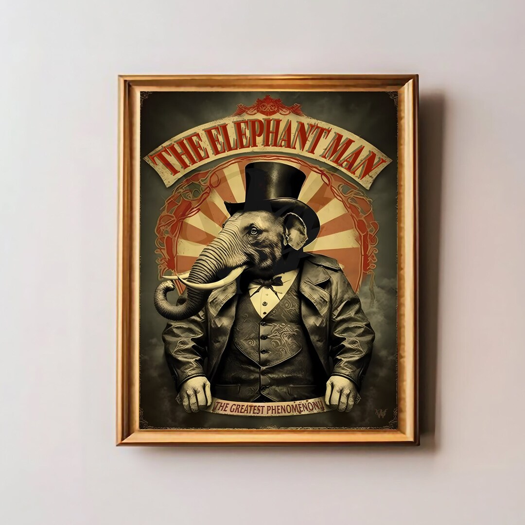 The Elephant Man Vintage Style Freak Show Poster, Sideshow Circus Freak ...