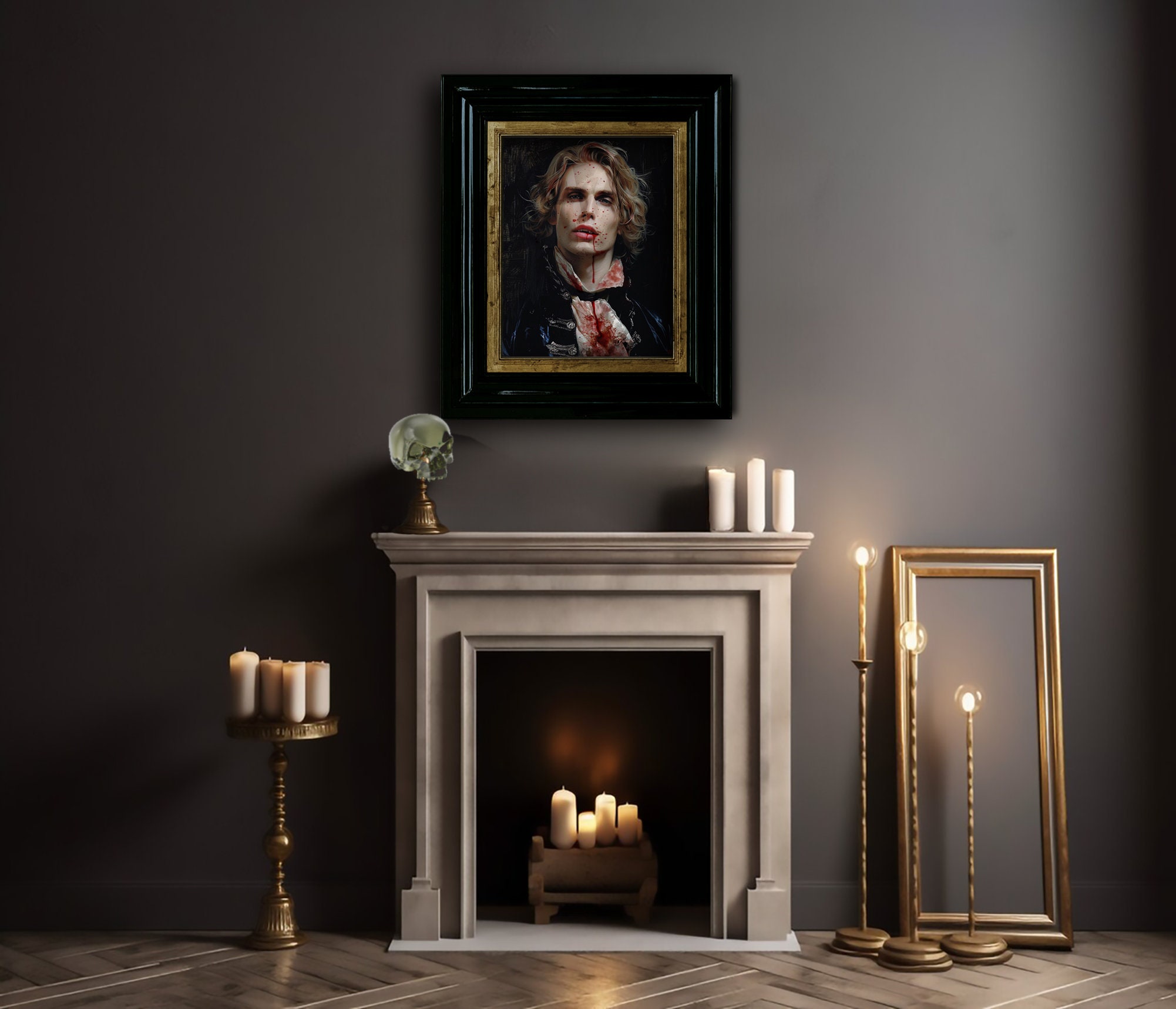 Midnight Craving | Vampire Painting Poster Print | Dark Academia Wall ...
