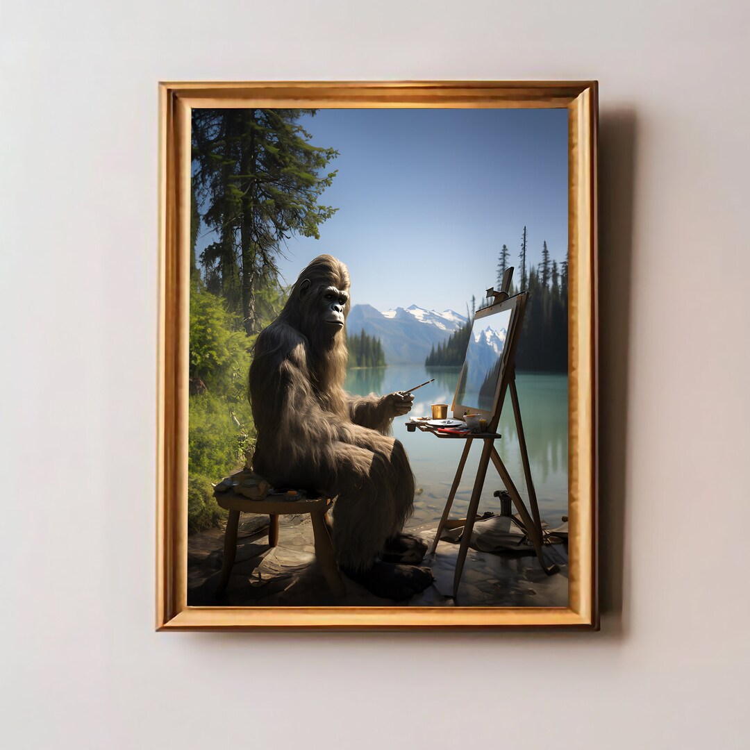 Bigfoot Painting Print, Decorative Art, Art Poster Print, Big Foot Art ...