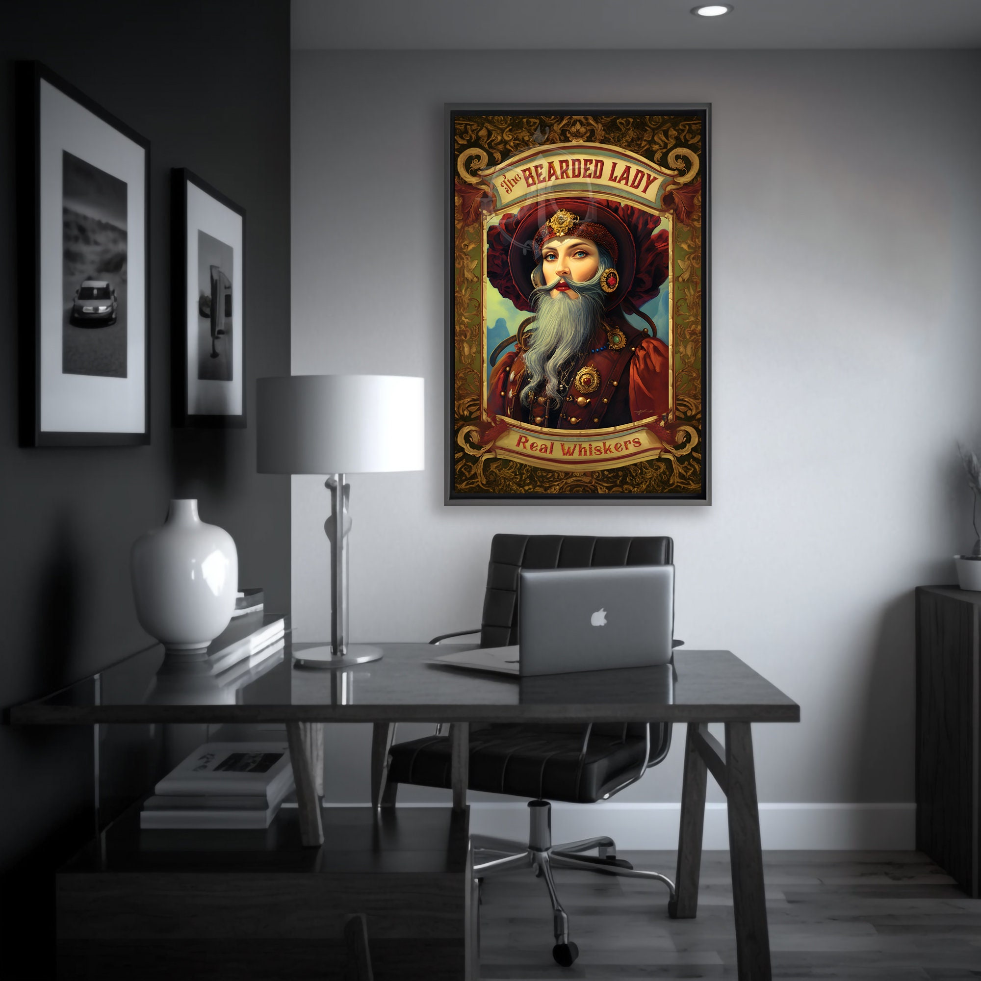 Circus Side Show Art-bearded Lady, Vintage Style Freak Show Art Print ...