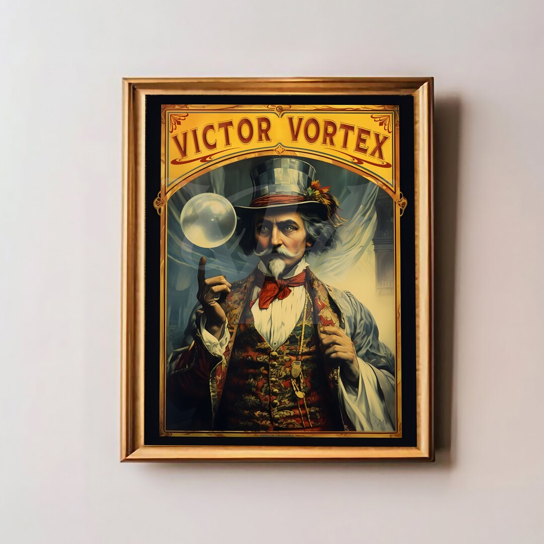 Vintage Style Magician Poster, Vintage Style Freak Show Art Print ...