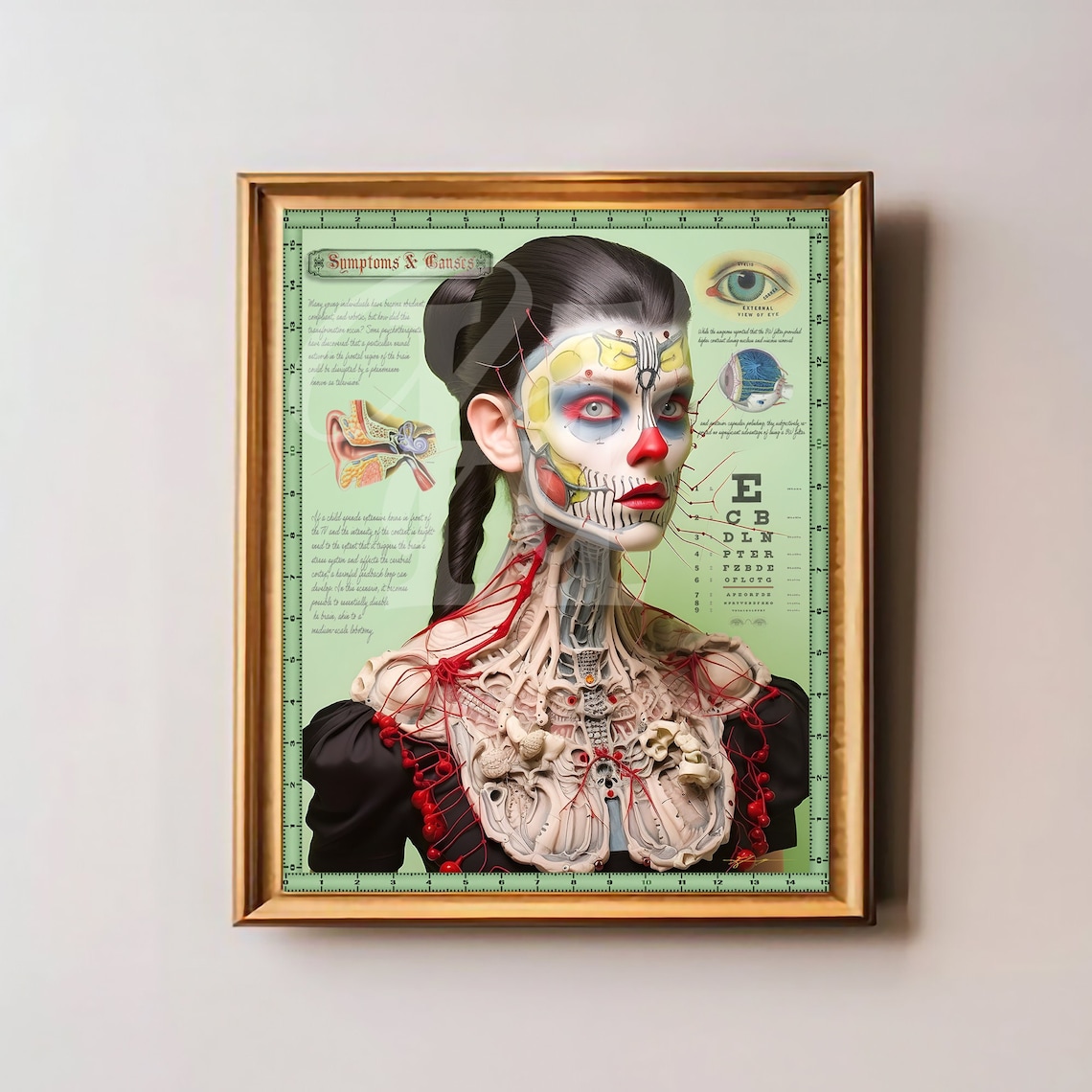 Anatomical Woman Art Print - Medical Illustration - Vintage Style ...