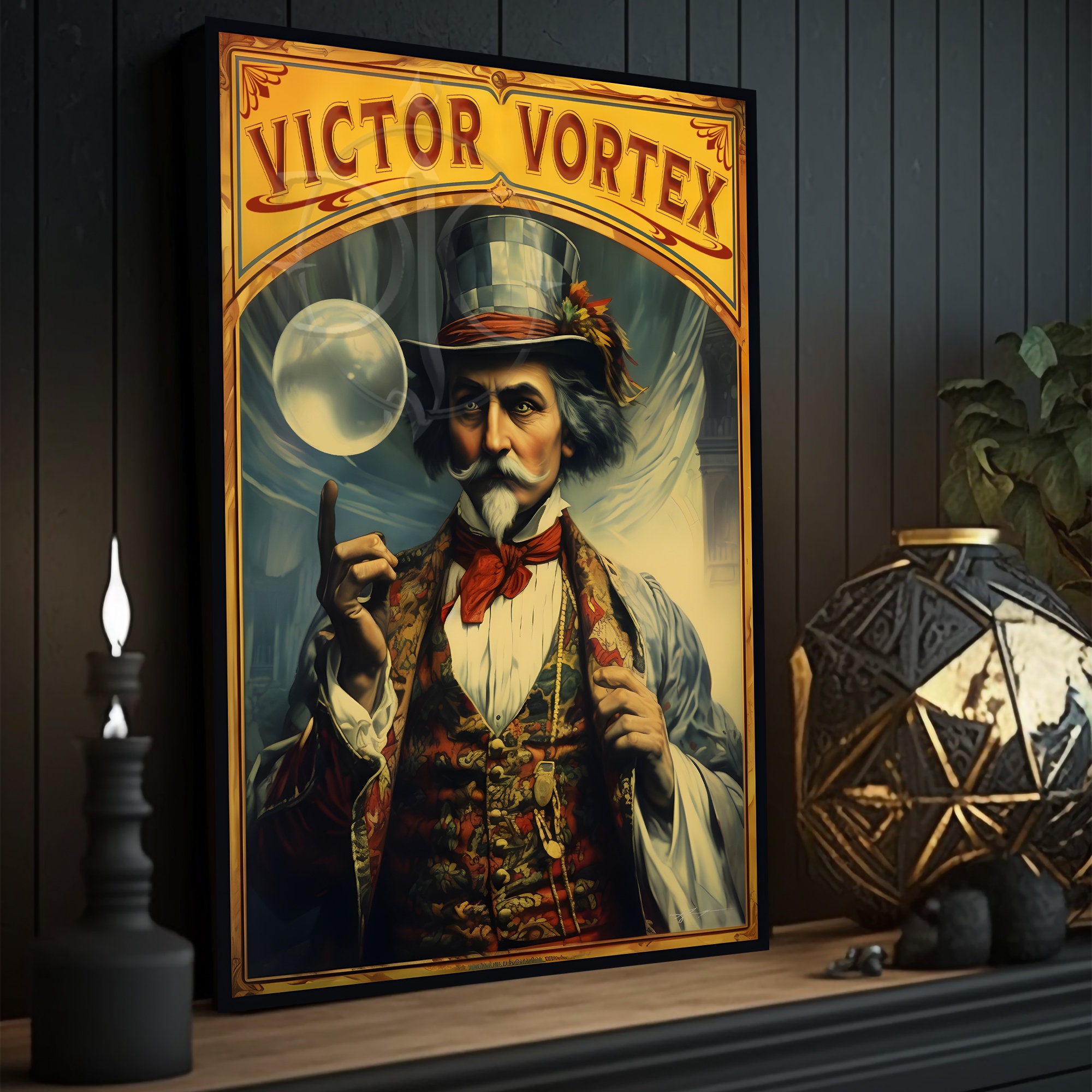 Vintage Style Magician Poster, Vintage Style Freak Show Art Print ...