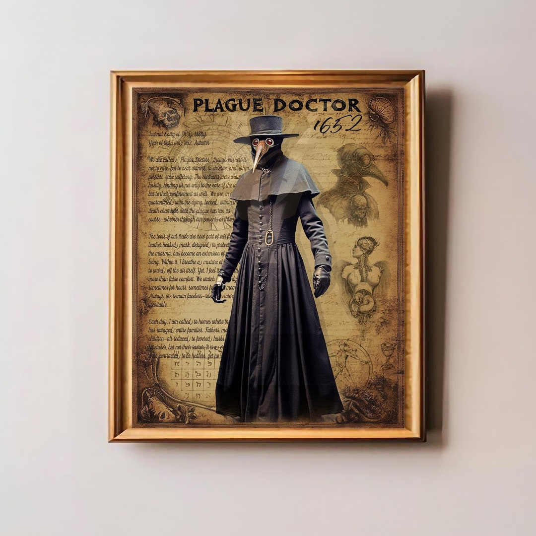Vintage Medical Oddities Anatomy, Plague Doctor 1652 , Home Wall Decor ...