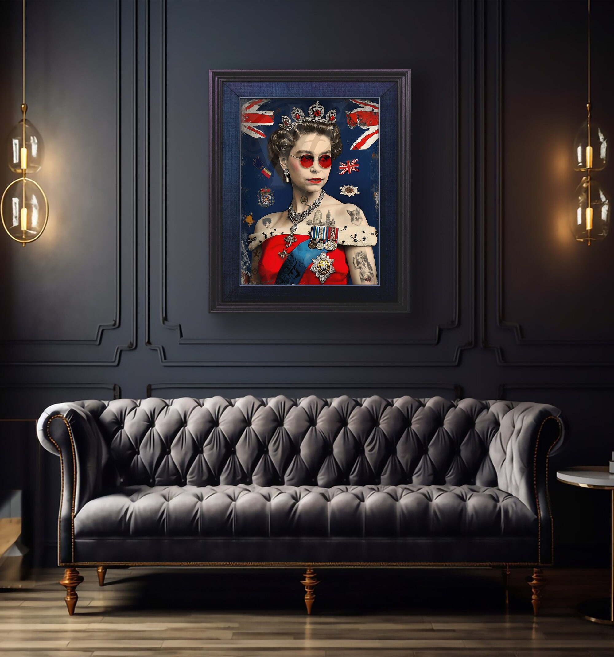 The Young Tattoo Queen Elizabeth II, British Royal Family Poster, Pop ...