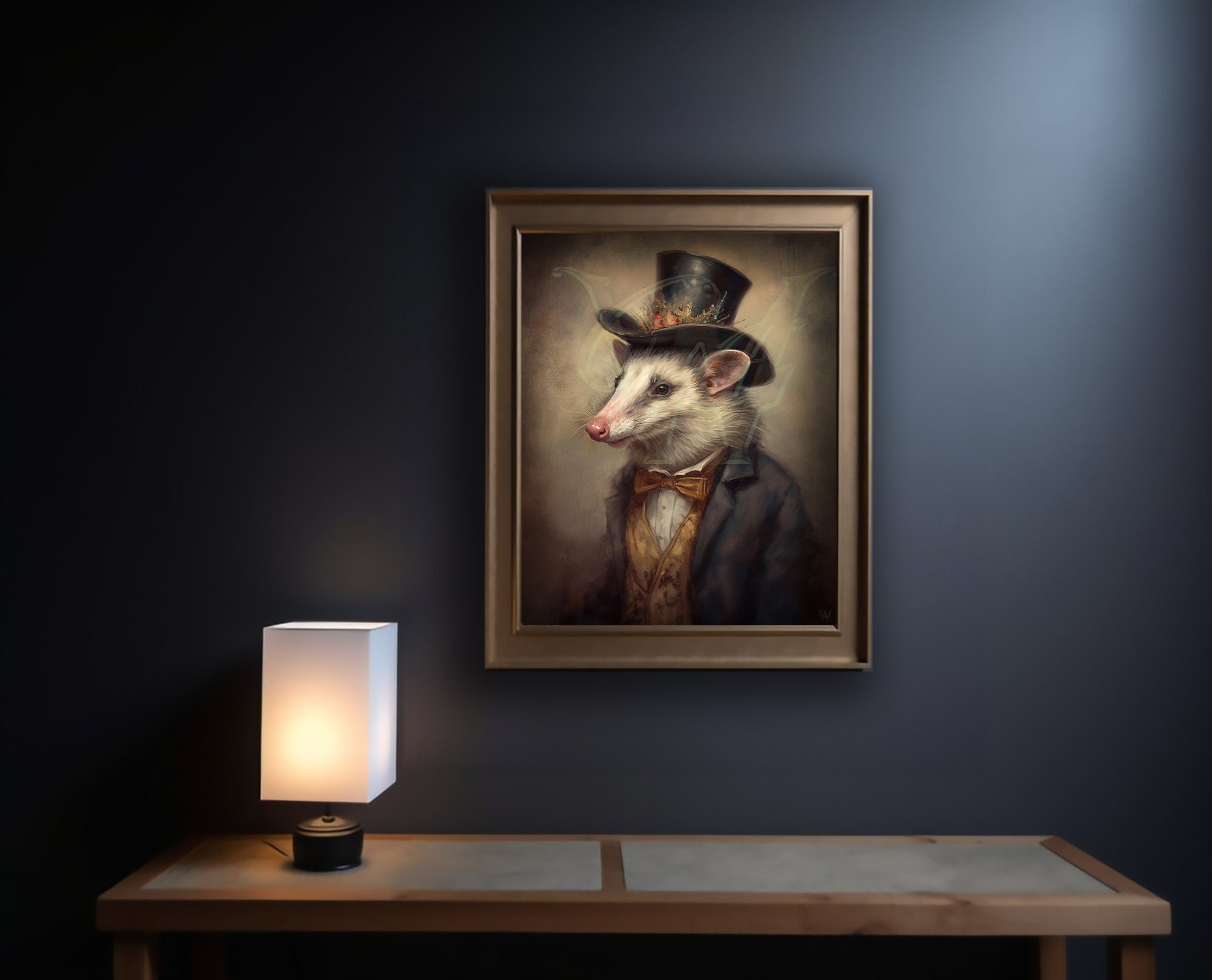 Vintage Opossum Portrait, Possum Lover Gift, Funny Home Decor Print ...