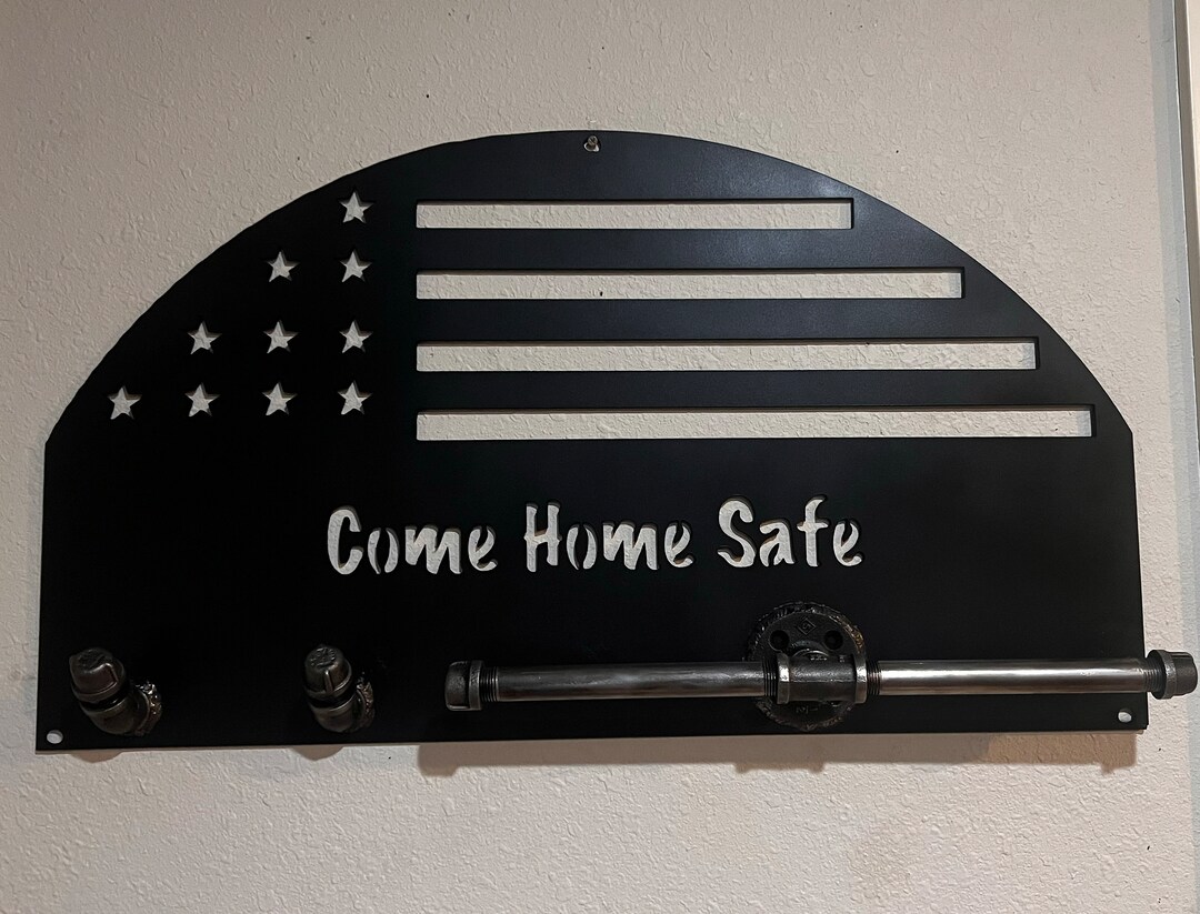 Police Gear Wall Rack "come Home Safe" - Etsy