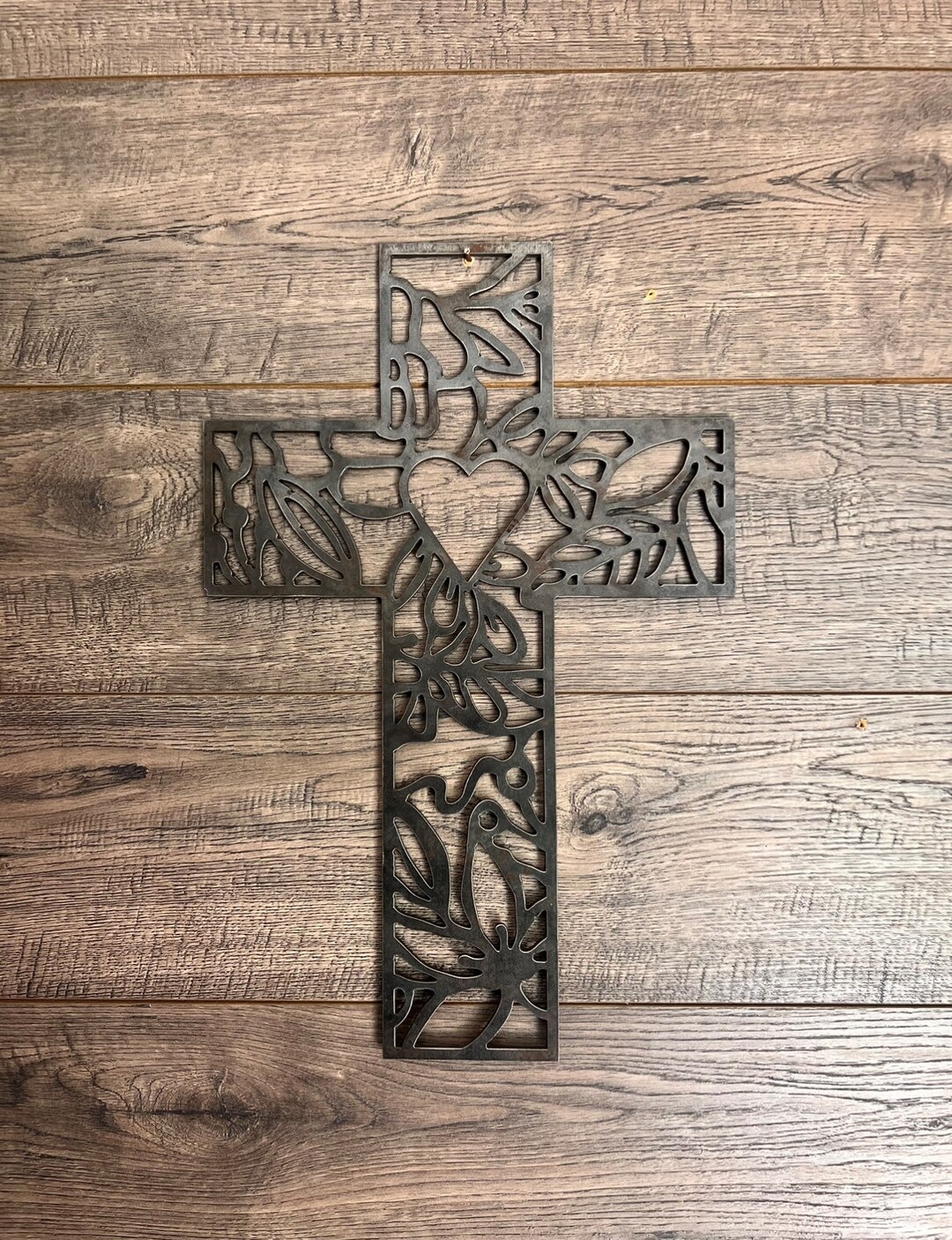 Floral Heart Cross - Etsy