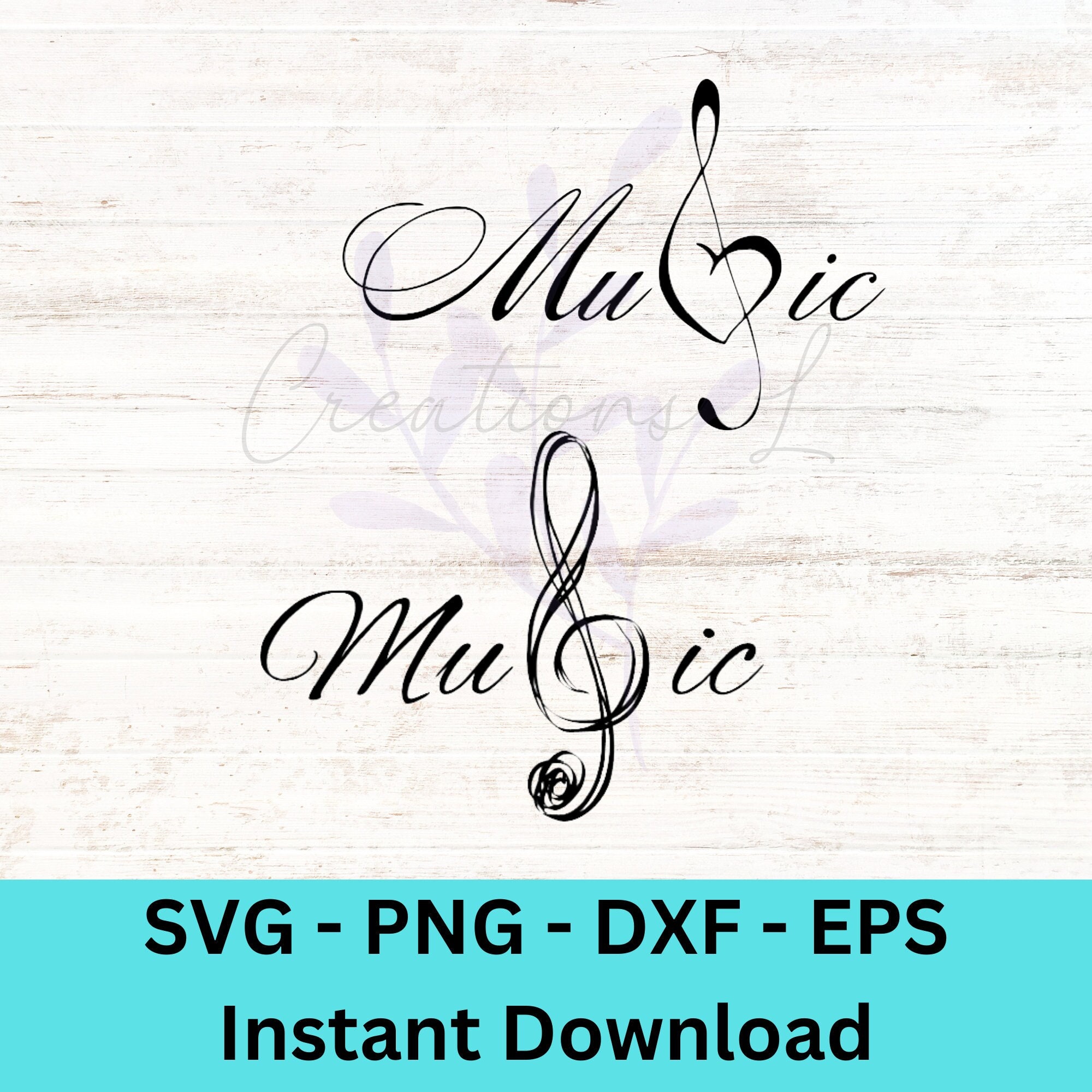 Music Treble Clef SVG, PNG, DXF, Eps - Etsy