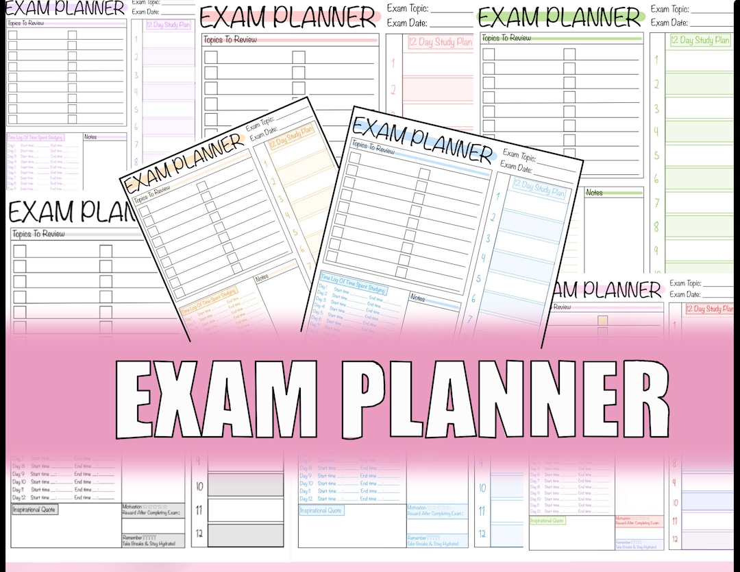 CHEAPEST Exam Planners Digital & Printable - Etsy