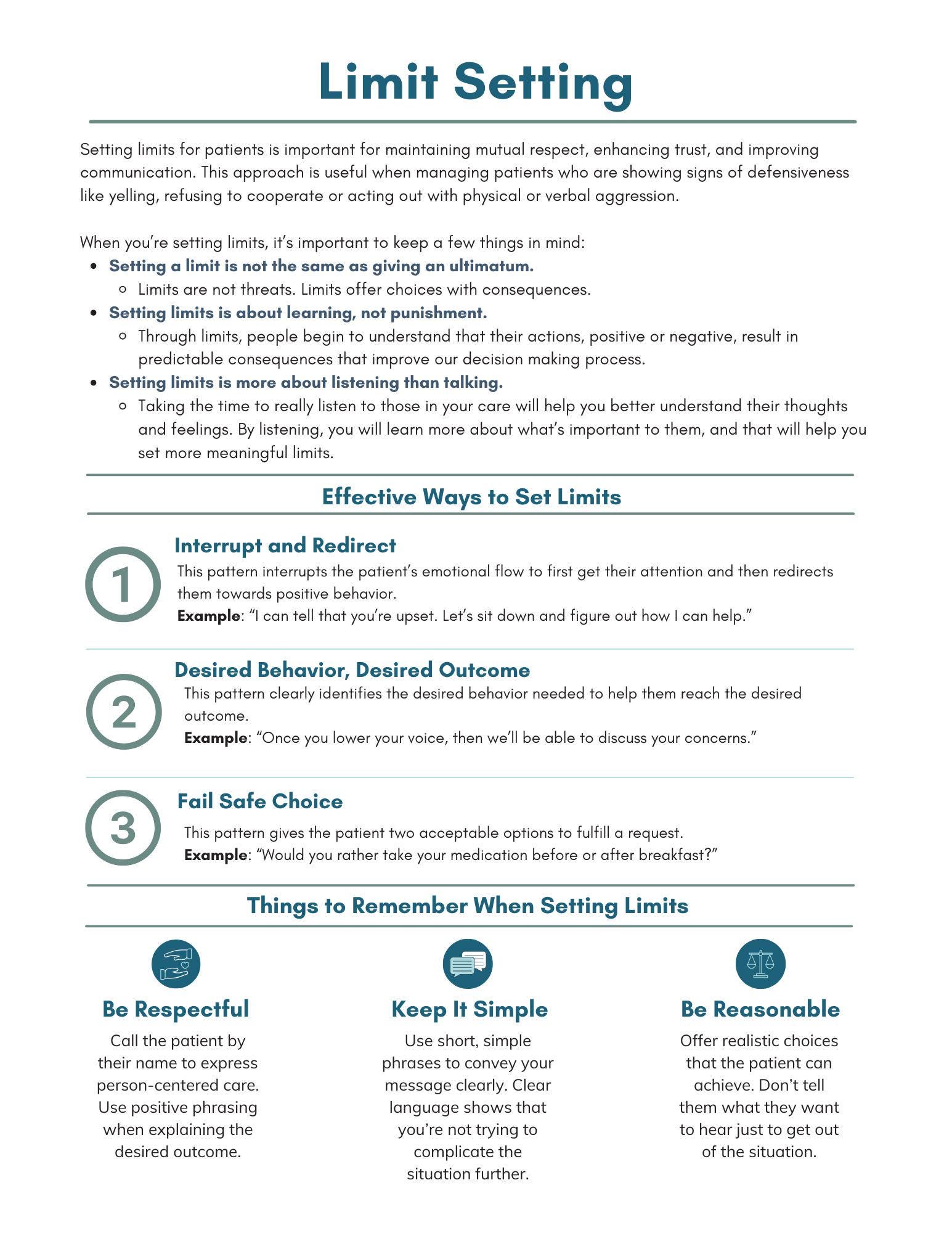Limit Setting Worksheet | Mental Health Printable | De-escalation ...