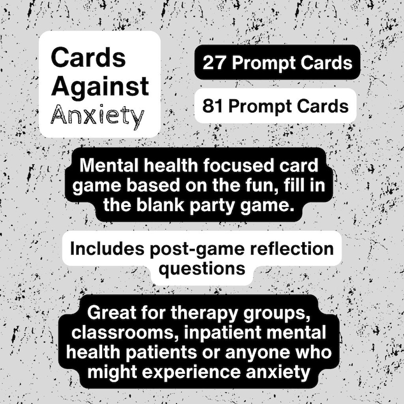 Cards Against Anxiety – A Printable Mental Health Card Game - Etsy
