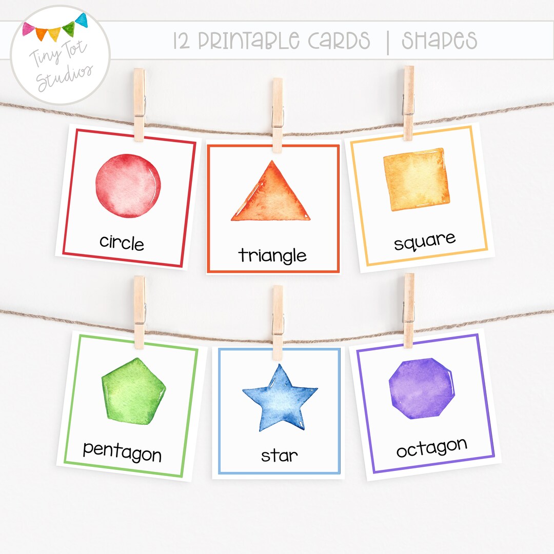 12 Color Flash Cards | Learn Your Shapes | Educational Flash Cards ...
