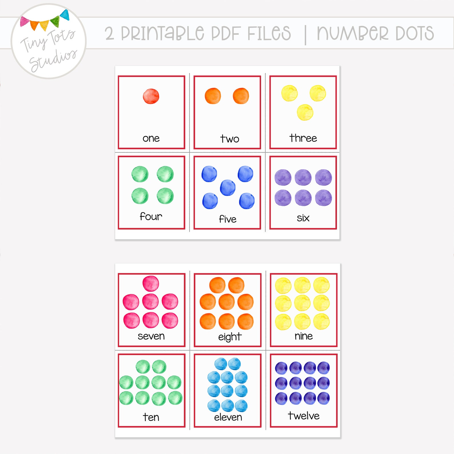 12 Number Dot Flash Cards | Count to 12 | Educational Flash Cards | Pre ...