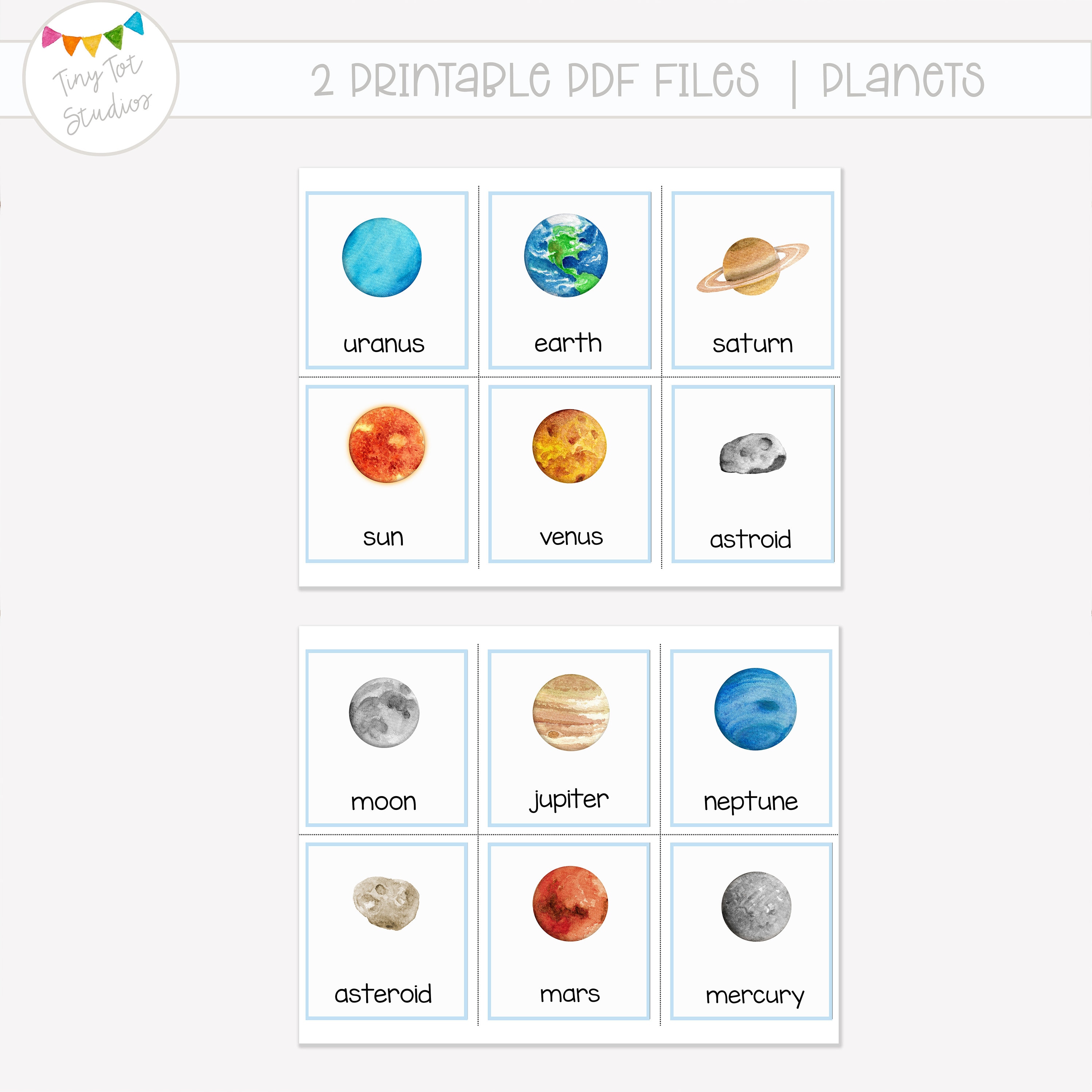 12 Planet Flash Cards | Educational Flash Cards | Pre-school ...