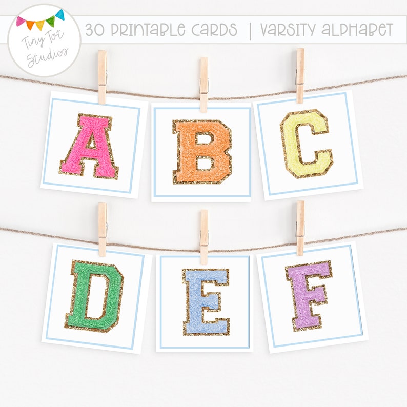 30 Varsity Alphabet Flash Cards | Educational Flash Cards | Pre-school ...