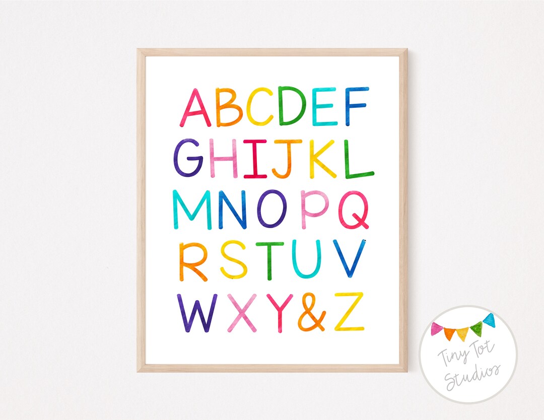 Educational Poster Alphabet Poster Educational Wall Art Classroom Art ...