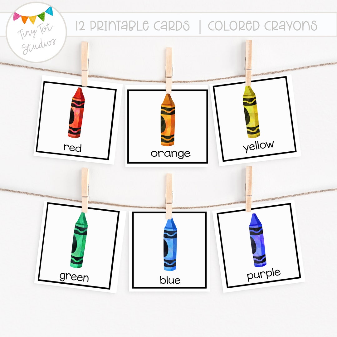 12 Color Flash Cards | Colored Crayons | Educational Flash Cards | Pre ...