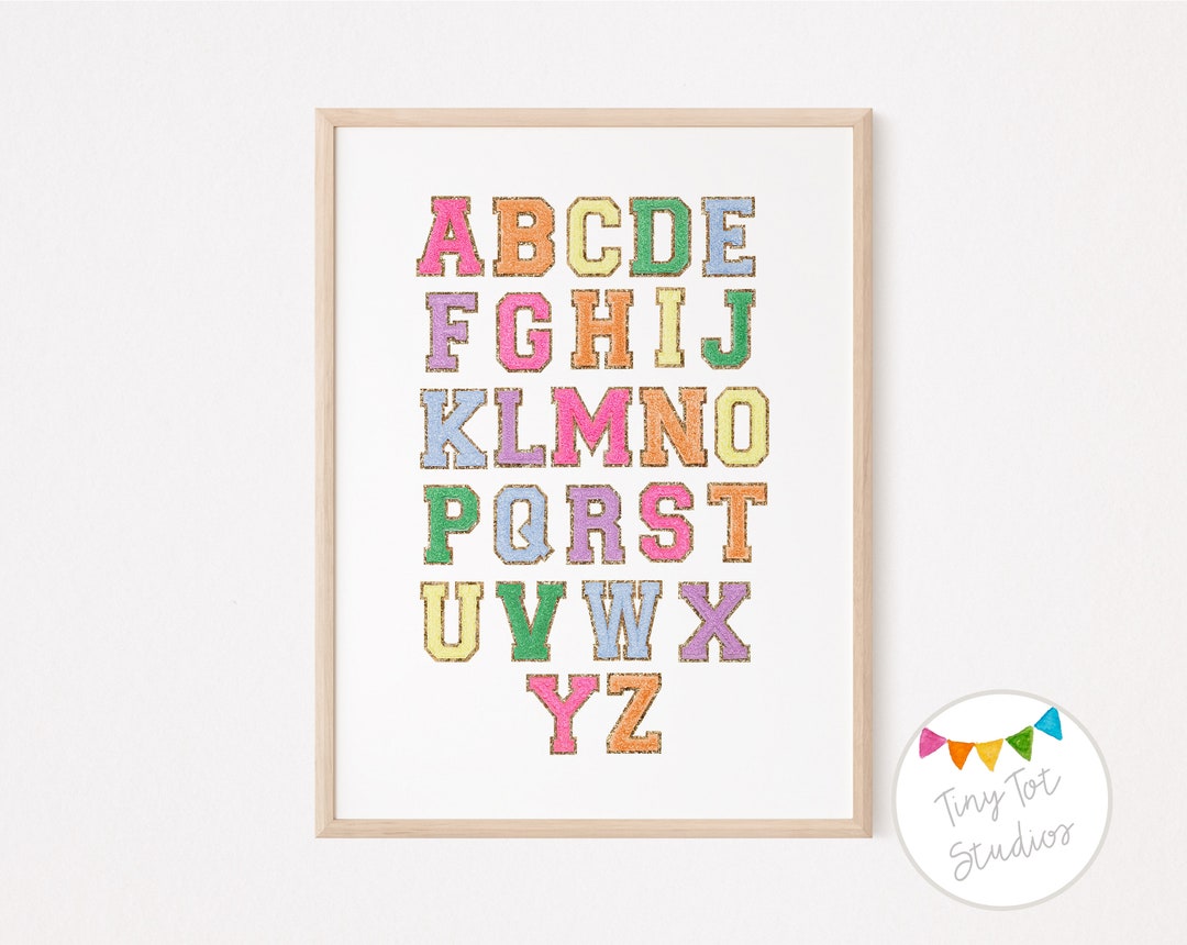 Educational Poster | Varsity Letter Alphabet Poster | Educational Wall ...