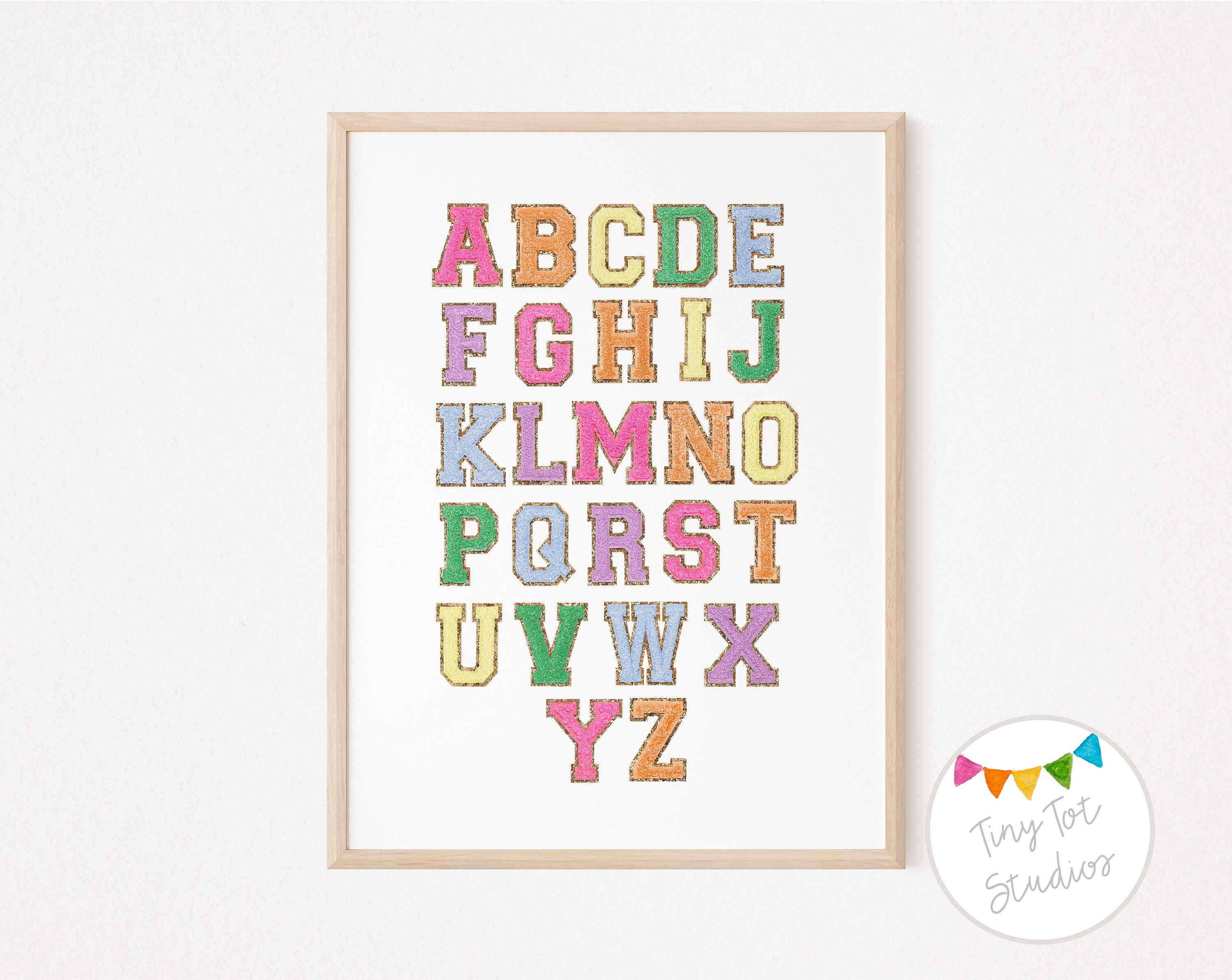 Educational Poster | Varsity Letter Alphabet Poster | Educational Wall ...