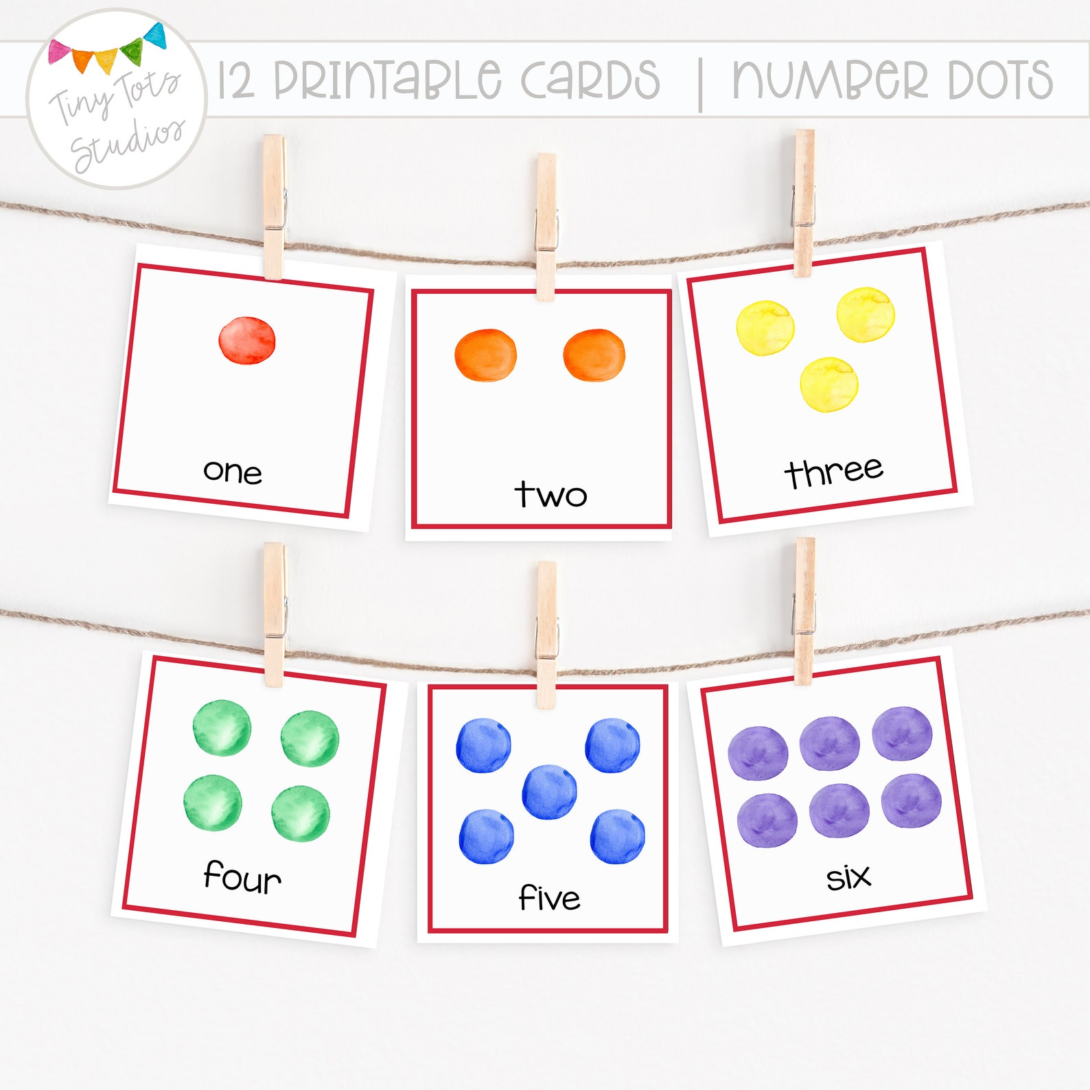 12 Number Dot Flash Cards | Count to 12 | Educational Flash Cards | Pre ...