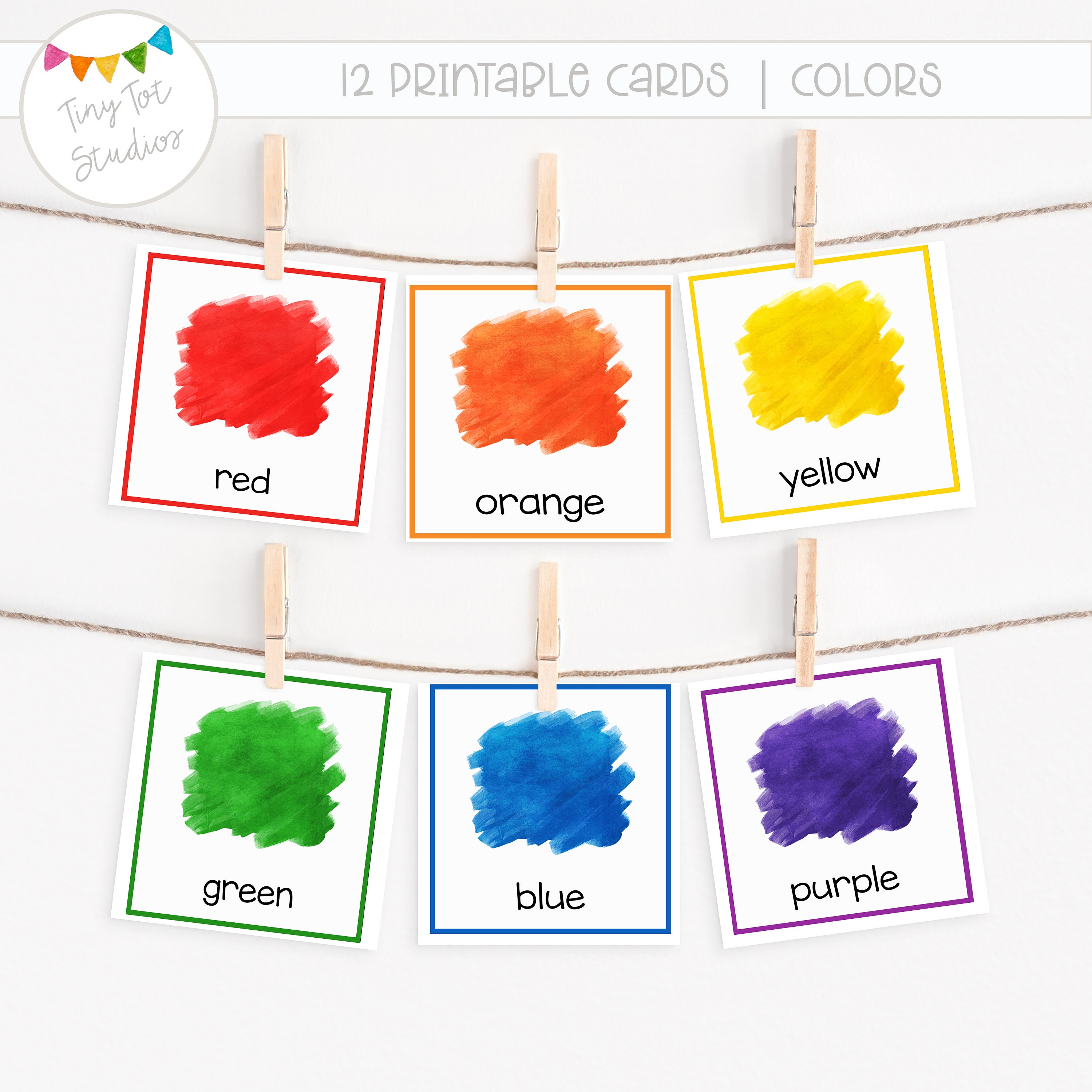 12 Color Flash Cards | Learn Your Colors | Educational Flash Cards ...