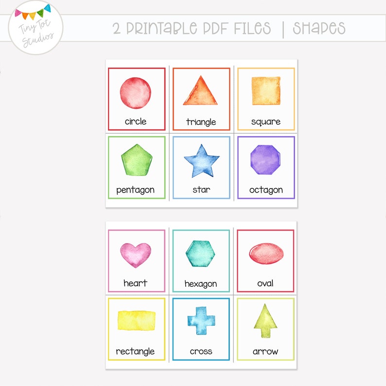 12 Color Flash Cards | Learn Your Shapes | Educational Flash Cards ...