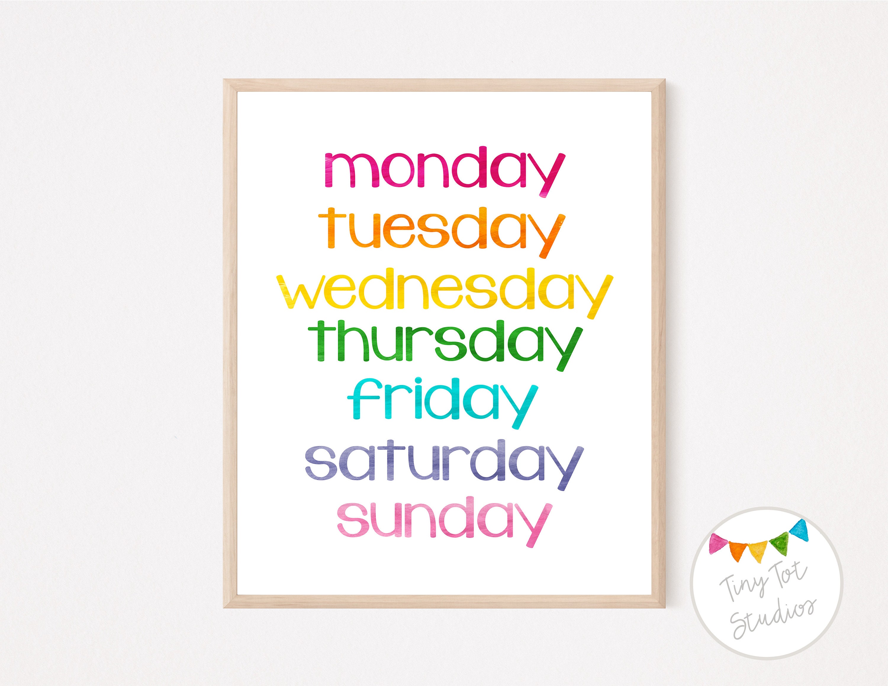 Educational Poster | Days of the Week | Educational Wall Art ...