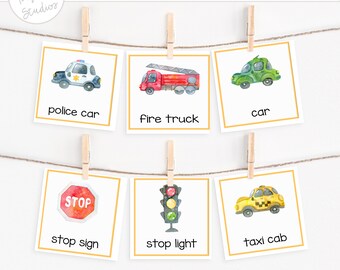 12 Construction Vehicle Flash Cards | Educational Flash Cards | Pre ...