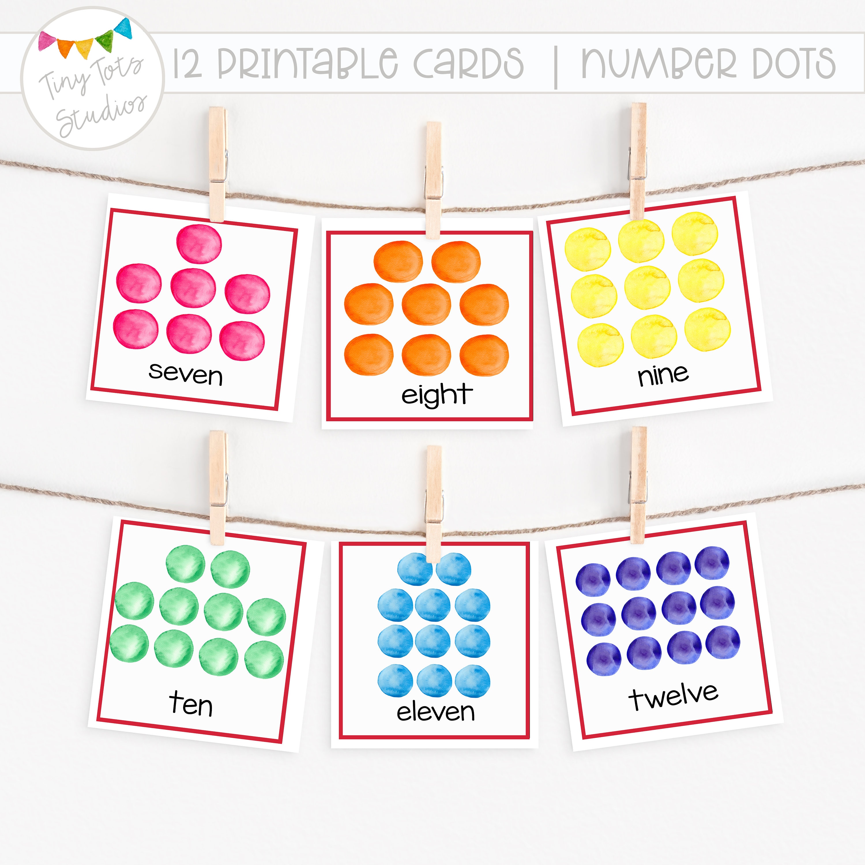 12 Number Dot Flash Cards | Count to 12 | Educational Flash Cards | Pre ...