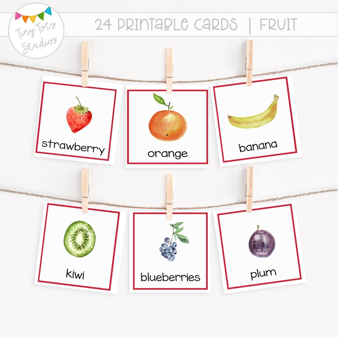 24 Fruit Flash Cards | Educational Flash Cards | Pre-school ...