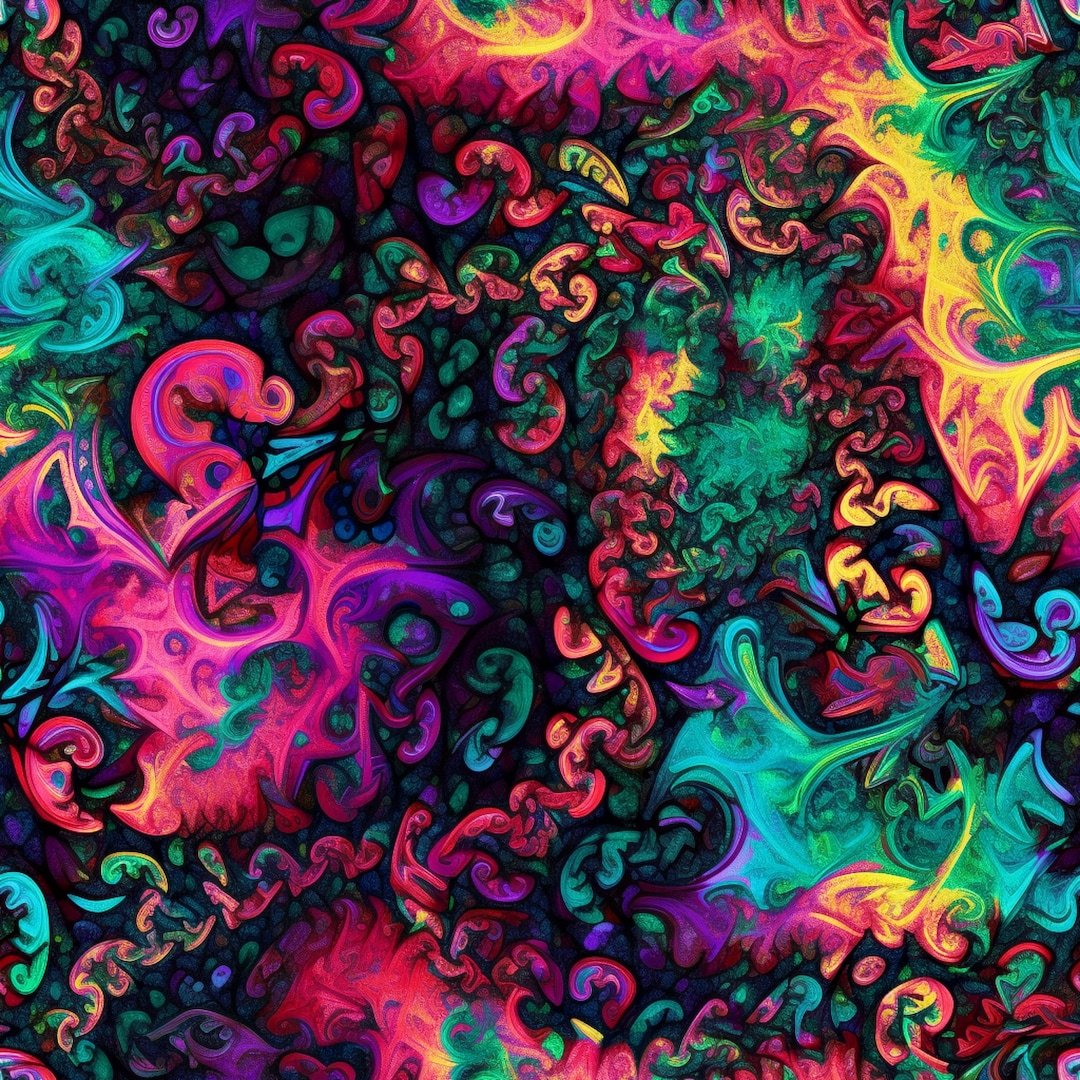 Colorful Iridescent Galactic Fractal Digital Paper - Seamless Pattern ...