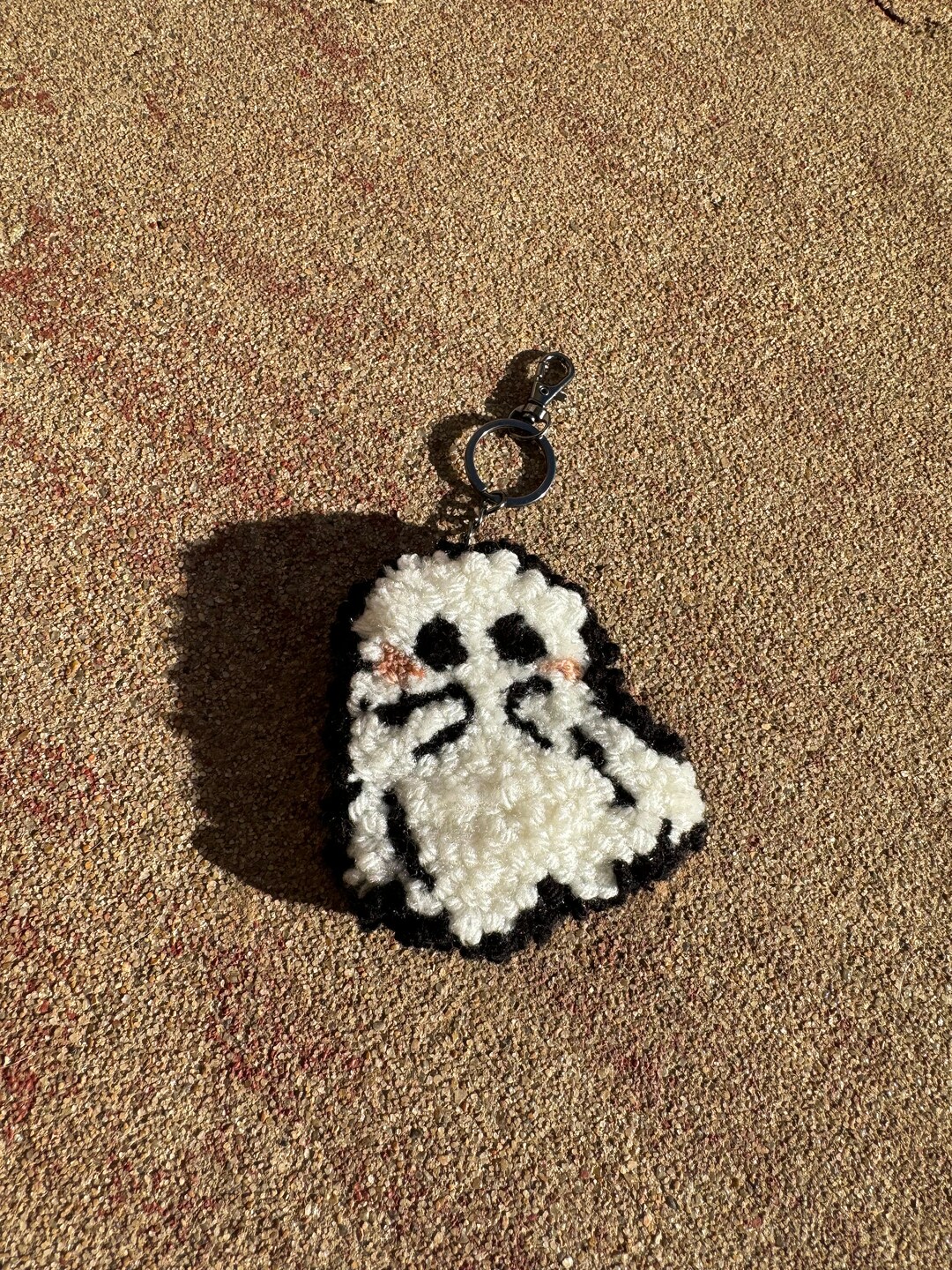 Ghost Punch Needle Keychain, Halloween, Tufted Keychain, Punch Needle ...