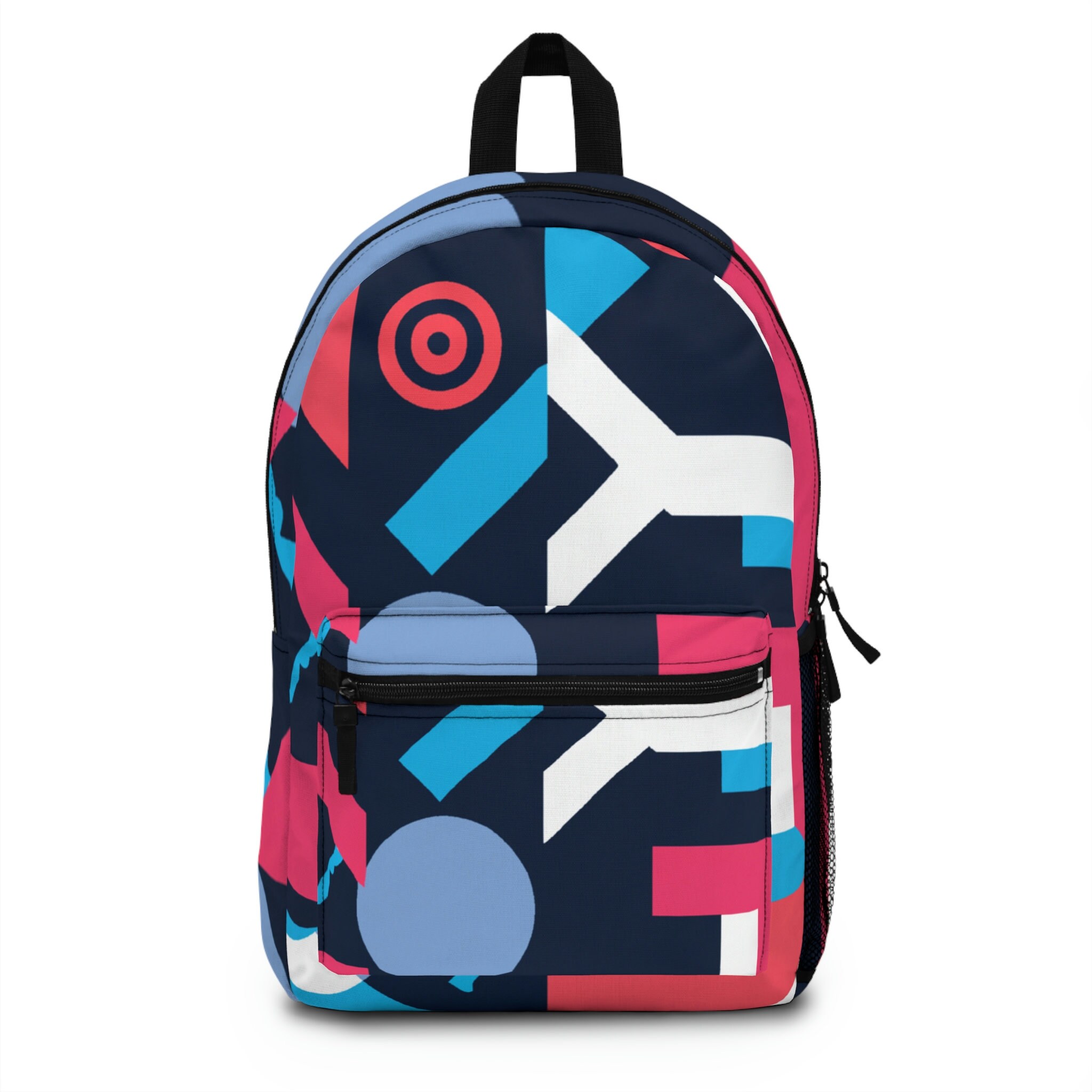 Abstract Geometric Backpack With Cool Colors and Fun Patterns, High ...