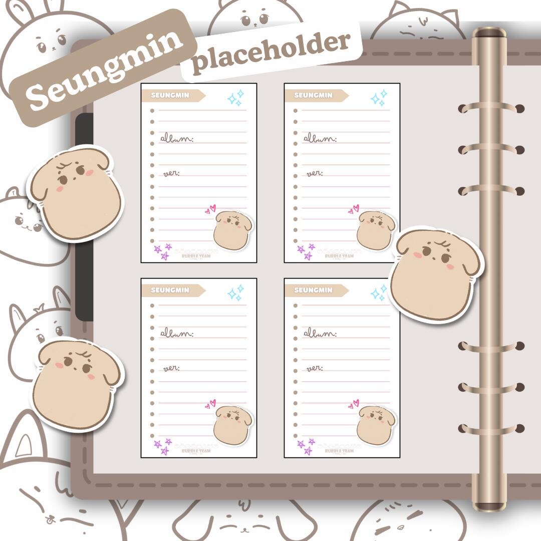 Digital Placeholder K-pop Cute Accessories for Binder Card - Etsy