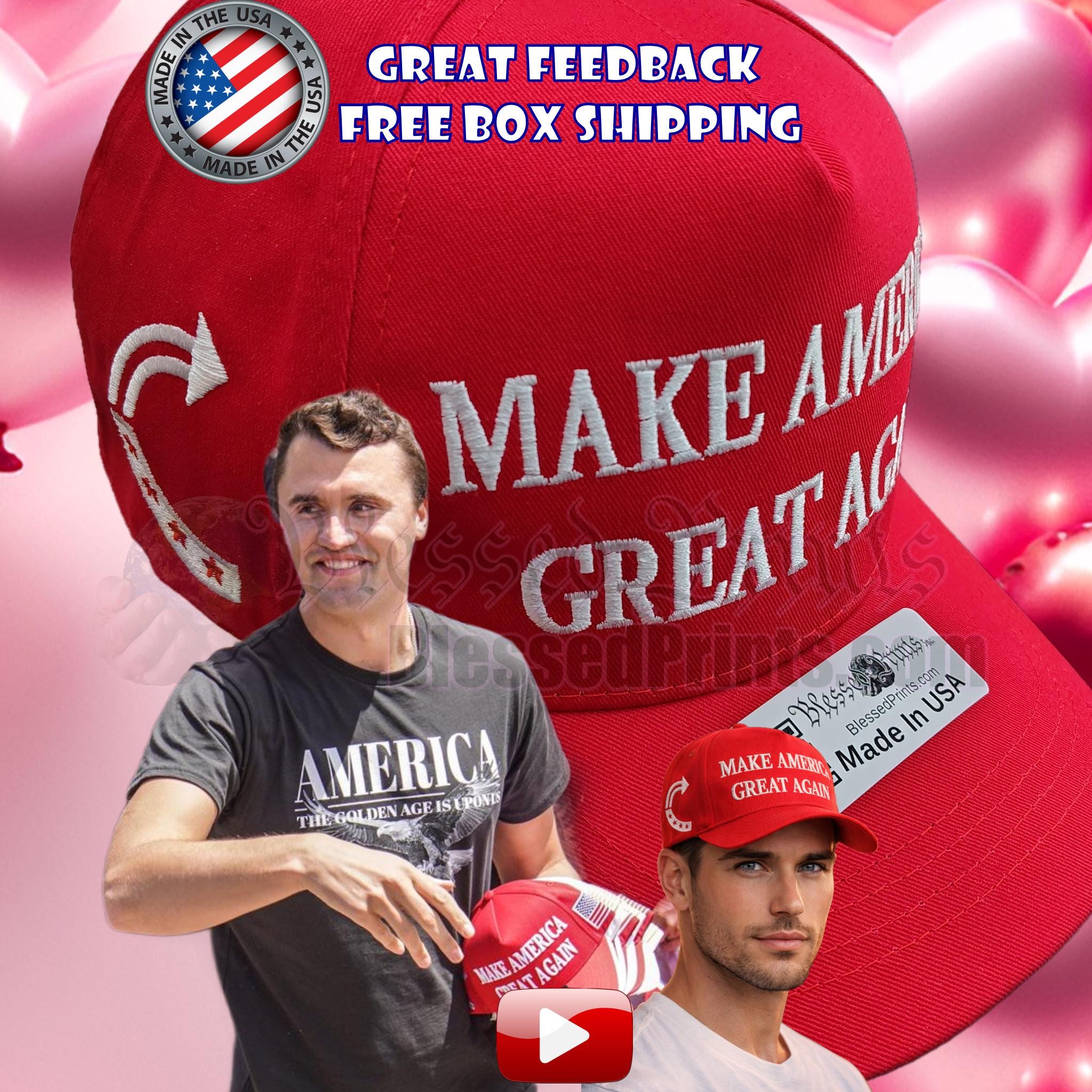 Charlie Kirk Freedom Make America Great Again TPUSA Charlie Kirk Hat ...