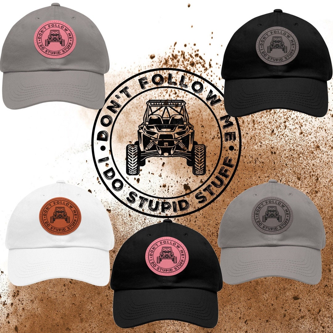 RZR Polaris Baseball Hat Leather Patch Womens Mens Riding Hat RZR Side ...