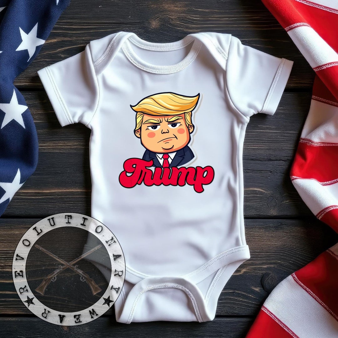 Baby Trump Cute Cartoon Onesie Bodysuit Republican | Donald Trump We ...