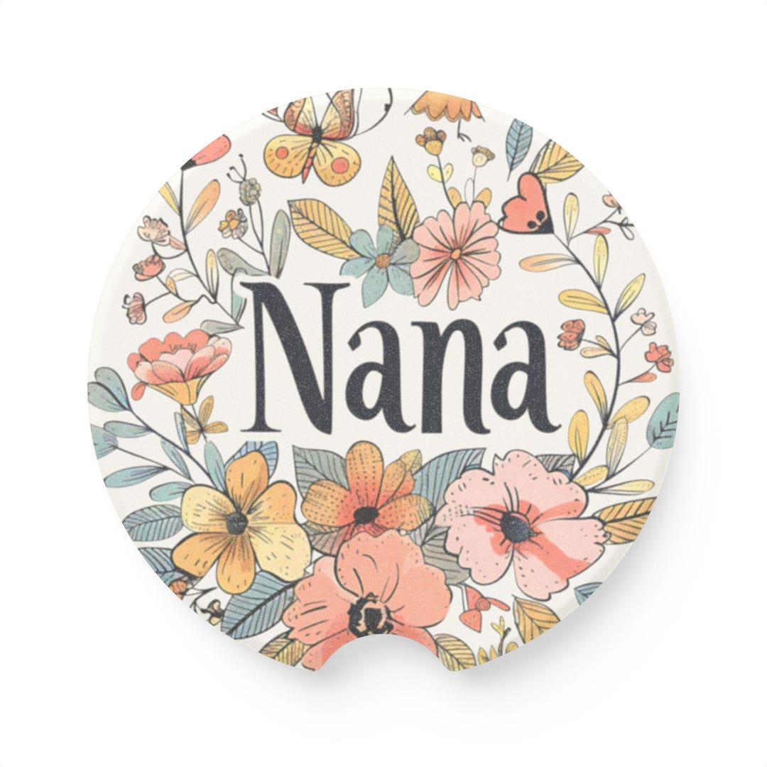 Car Sofa Coaster Set, Christmas Gift for Nana, Floral Coasters for Nana ...