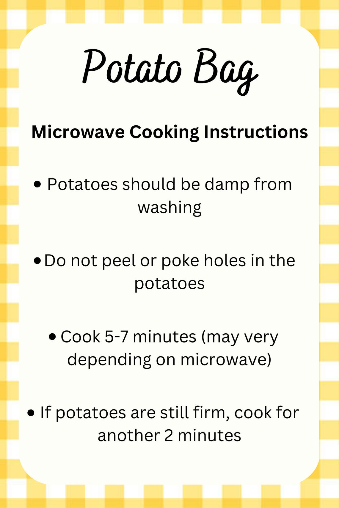 Microwave Potato Bags- Dairy Farm - Etsy