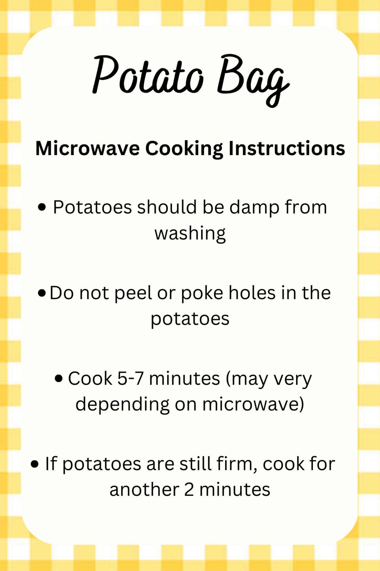 Microwave Potato Bags- Dairy Farm - Etsy