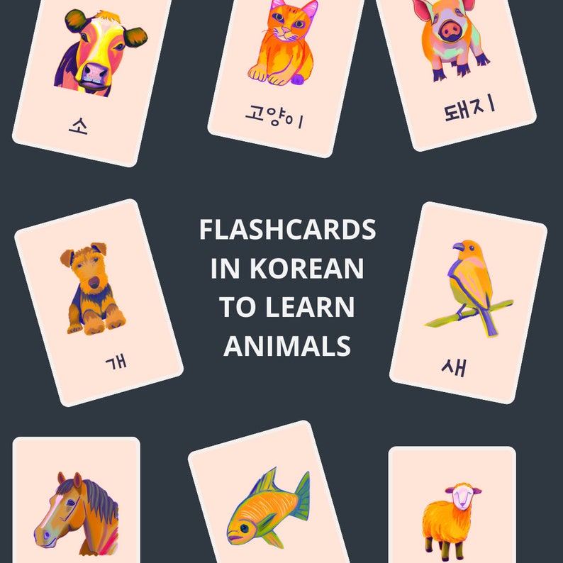 Animals in Korean Animals in Korean Language Animals in - Etsy