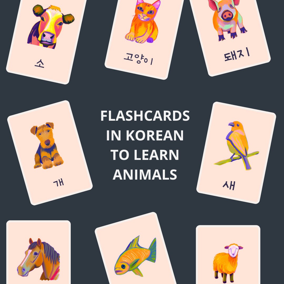 Animals in Korean Animals in Korean Language Animals in - Etsy