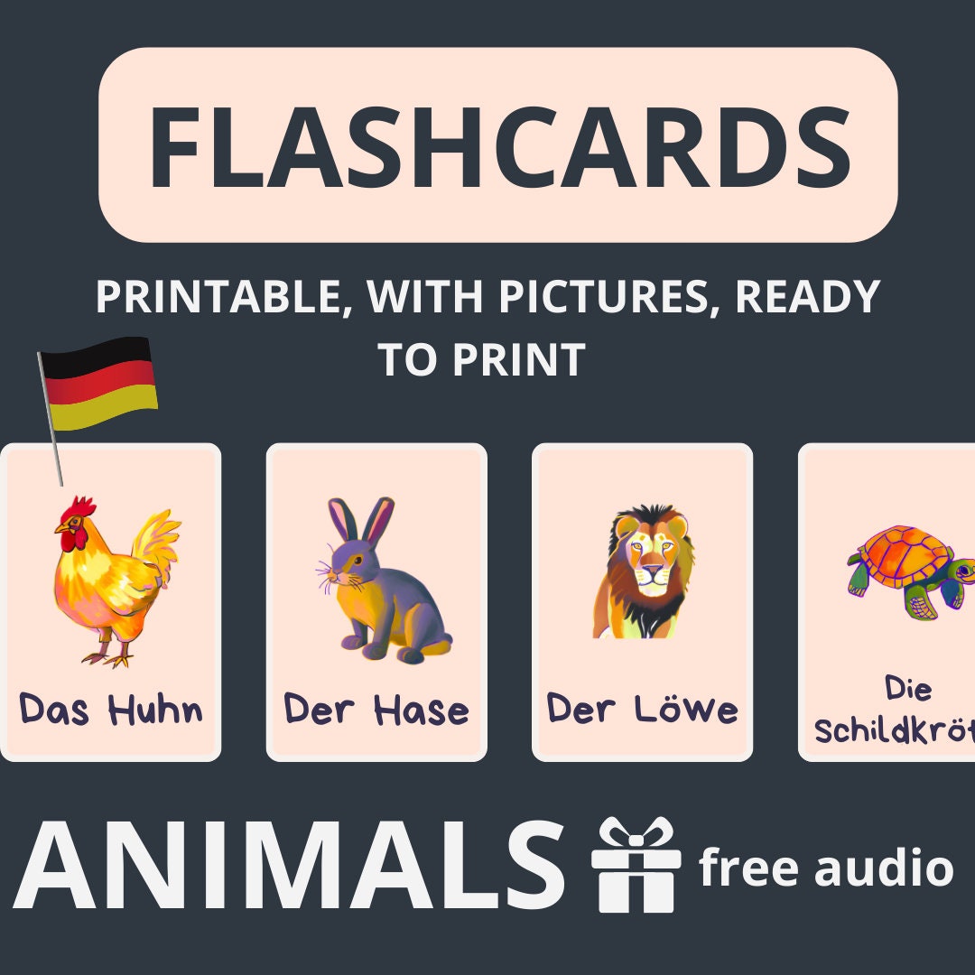 Animals in German FLASHCARDS, Animals Name in German With Pictures ...